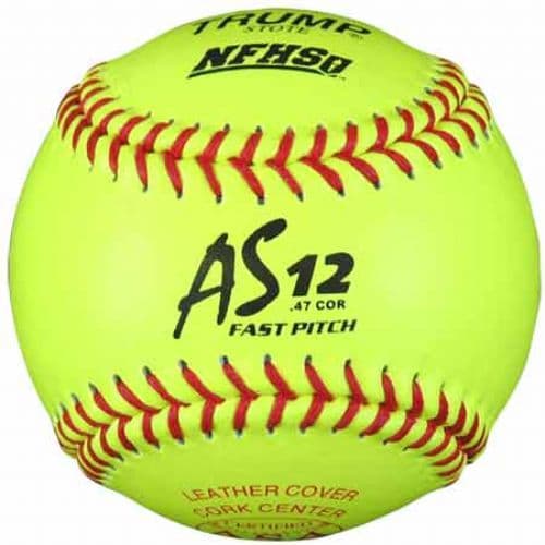 Trump® NFHS USA 12" 47/375 Fastpitch Leather Softballs (Dozen)